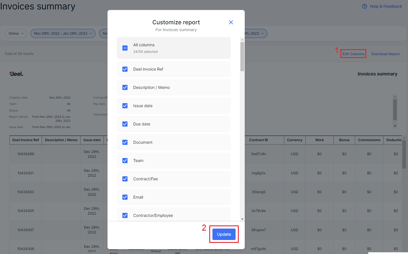 How To Customize And Download Invoice Reports – Deel