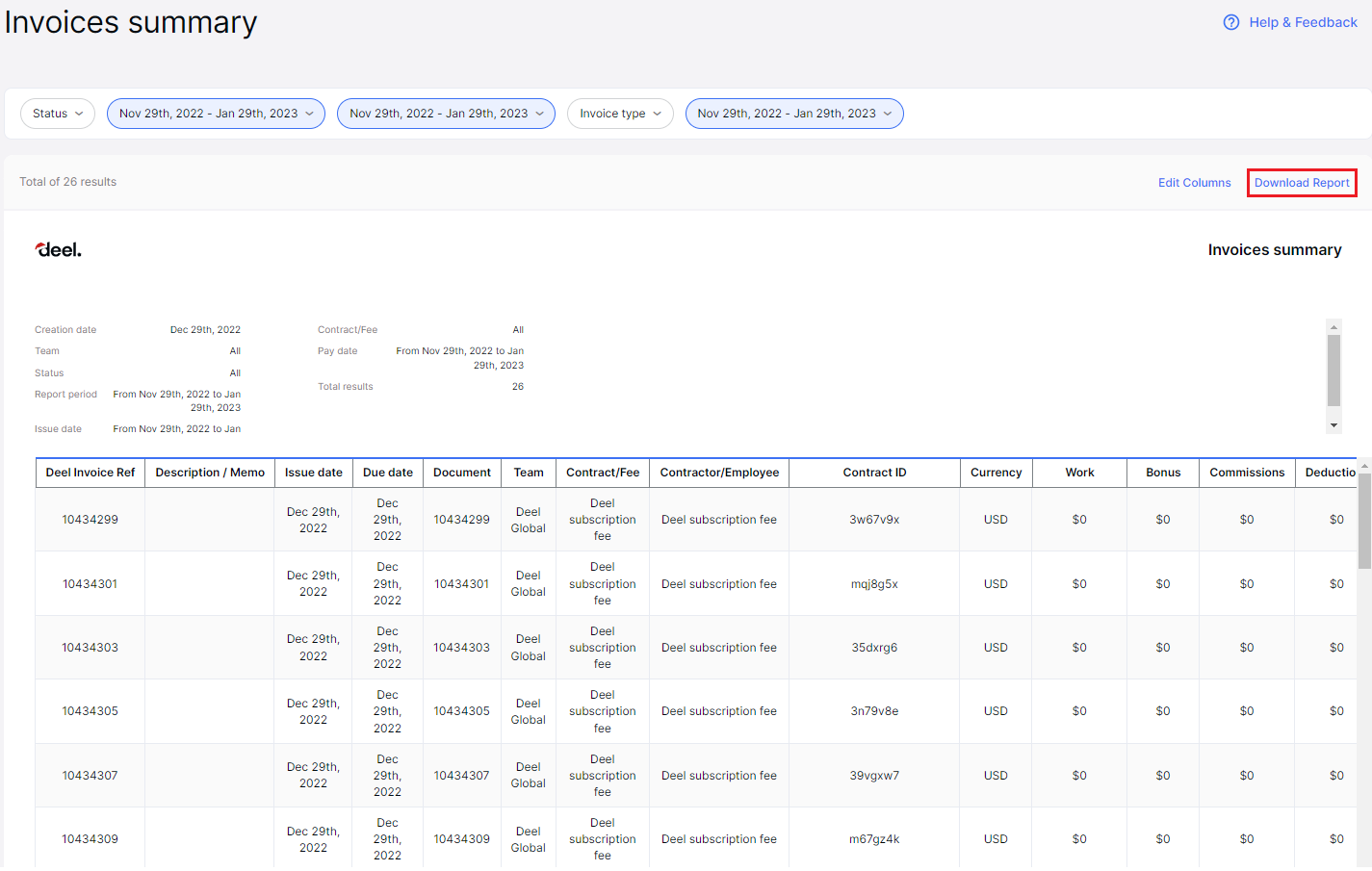 How To Customize And Download Invoice Reports – Deel