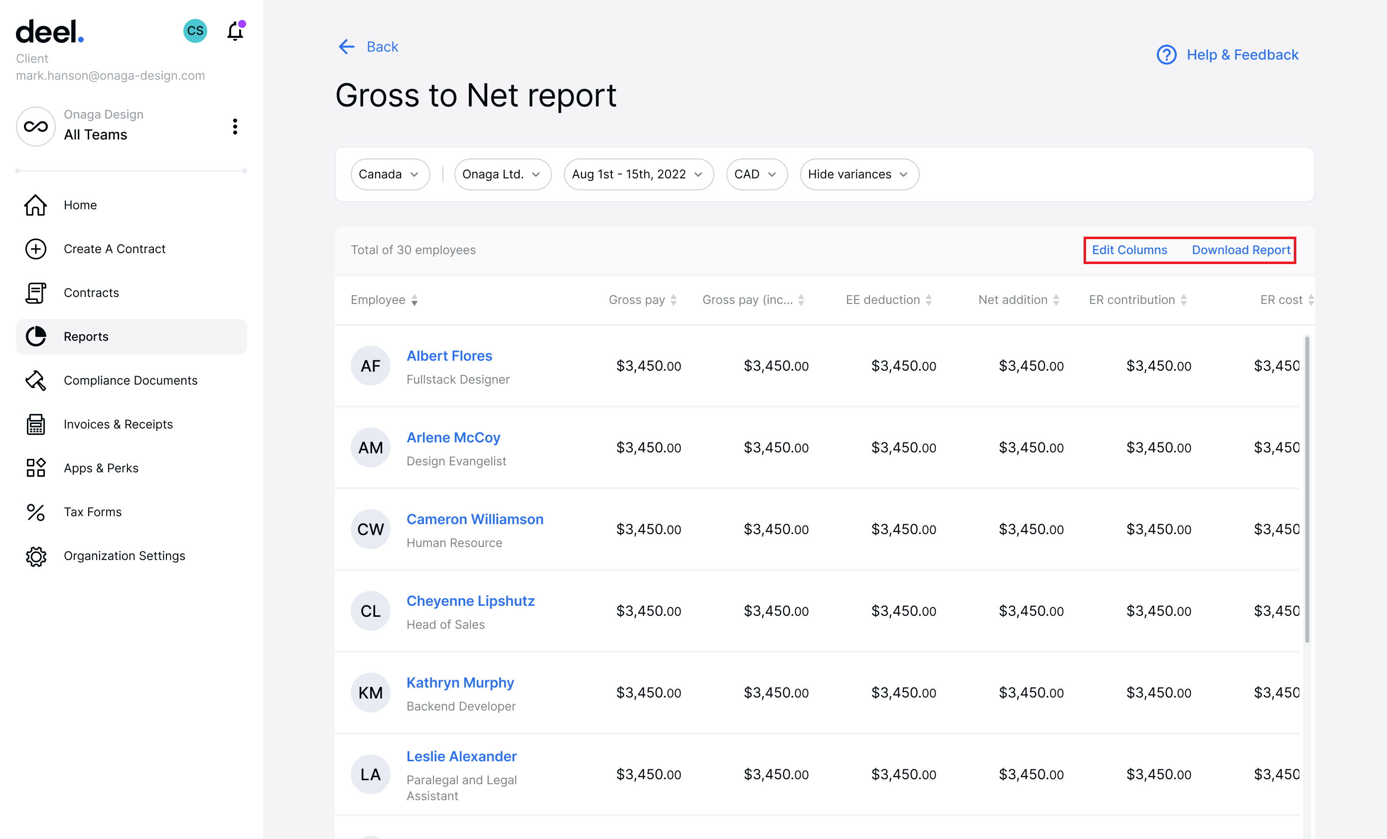 Customizing And Downloading Gross To Net Reports For Global Payroll – Deel