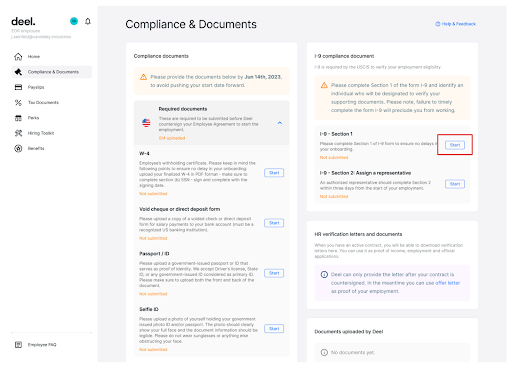 Guide To Submitting Form I-9 On Deel (US Eligibility) – Deel
