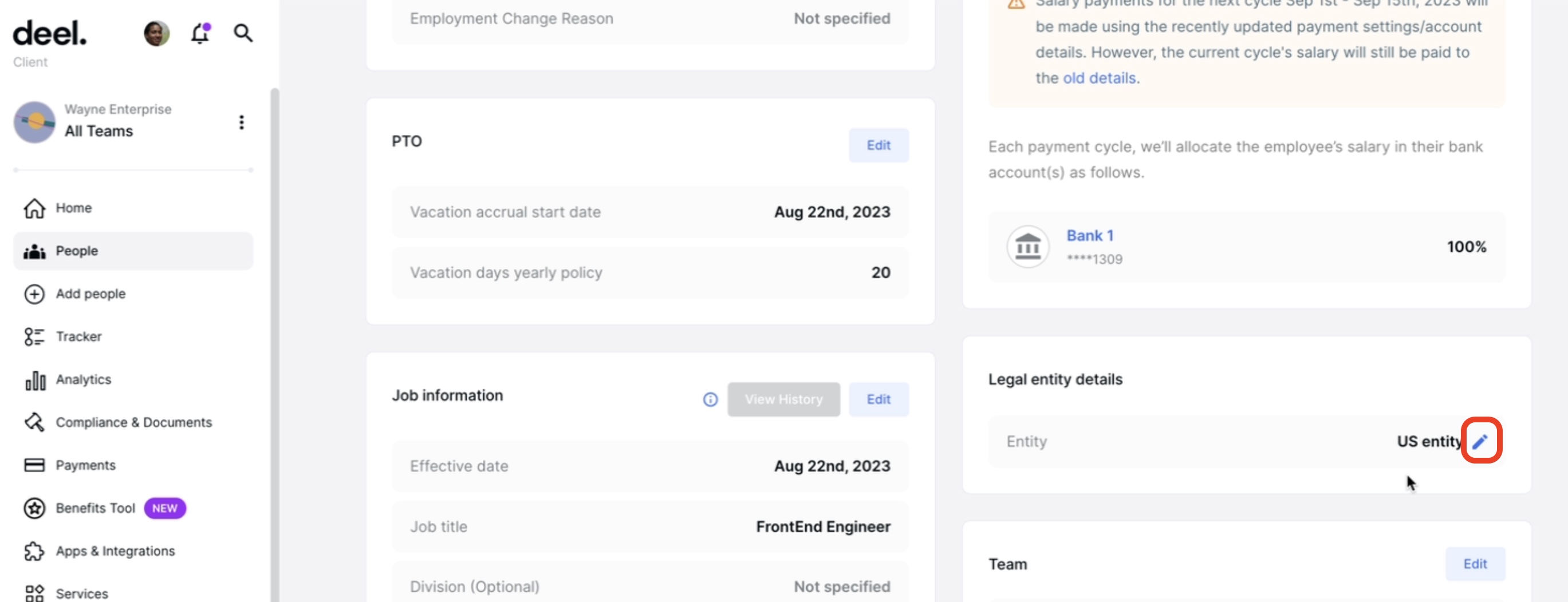 Migrate Global Payroll Employees to Different Entities – Deel
