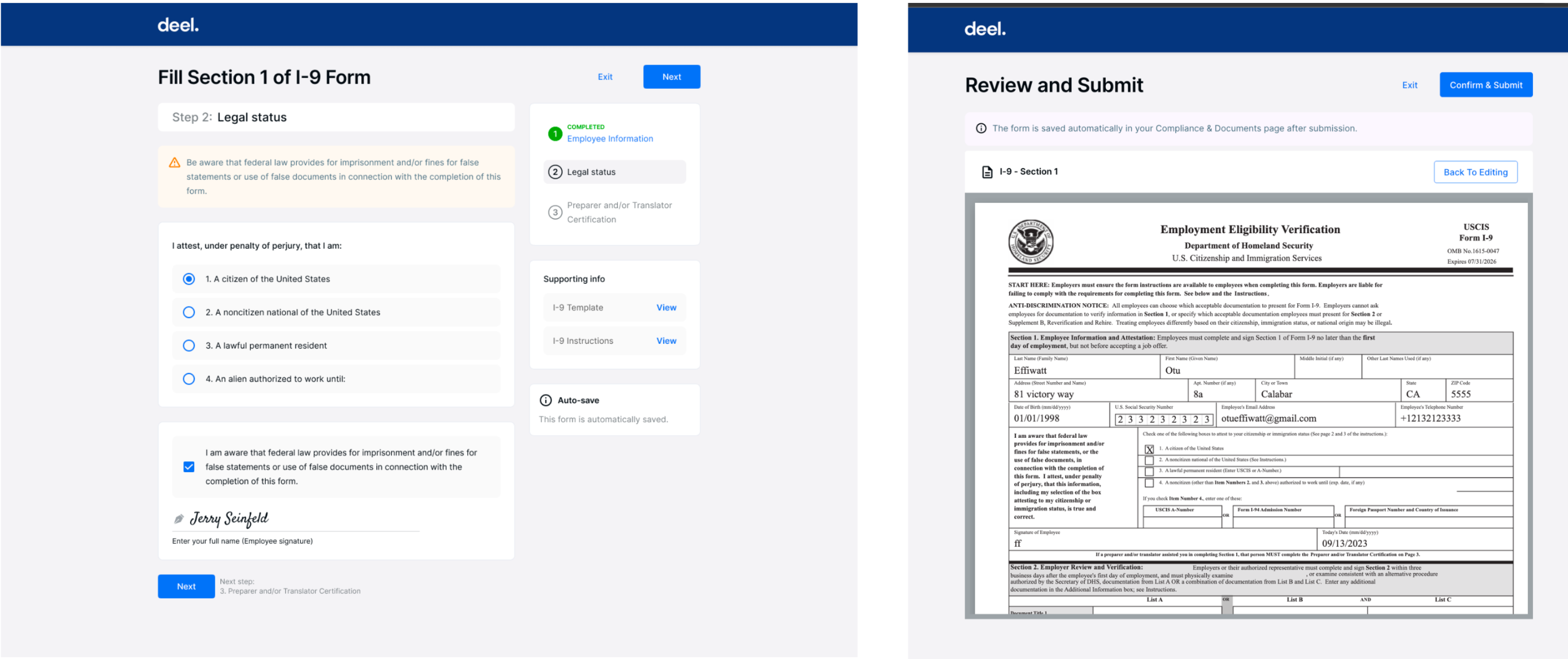 Guide to Submitting Form I-9 on Deel (US Eligibility) – Deel