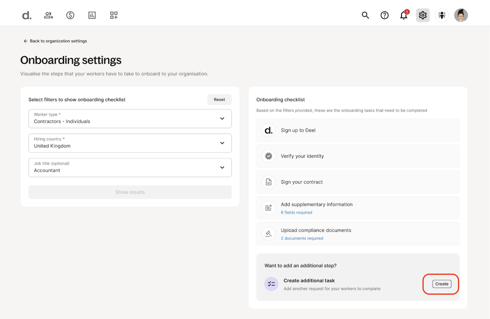 Customized Onboarding Checklist – Deel