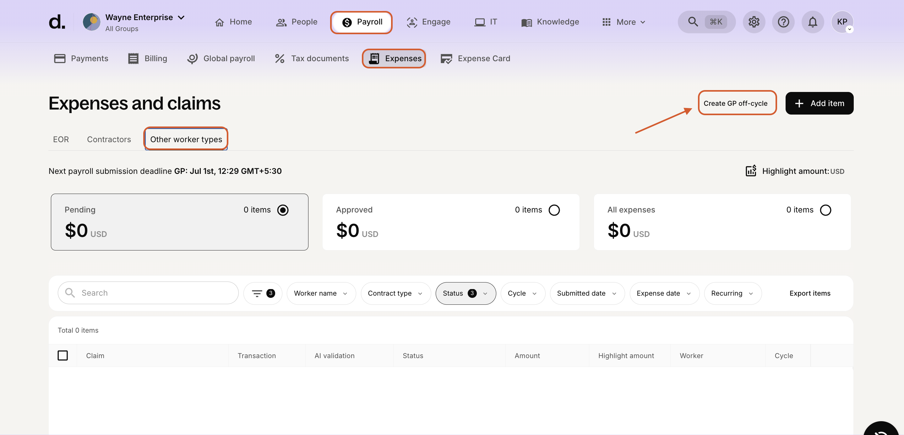 How to Create Off-Cycle Payroll for Global Payroll Employee Expenses – Deel