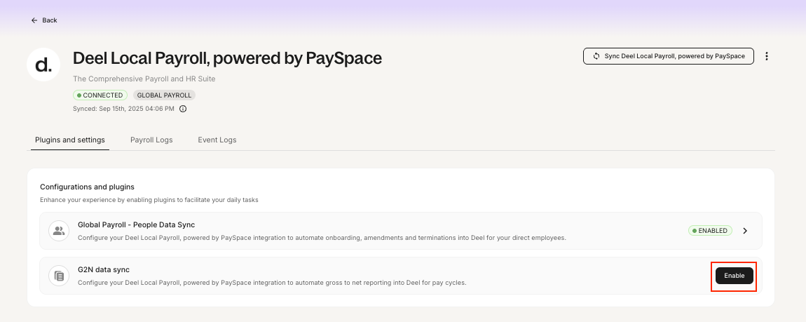 PaySpace integration guide – Deel